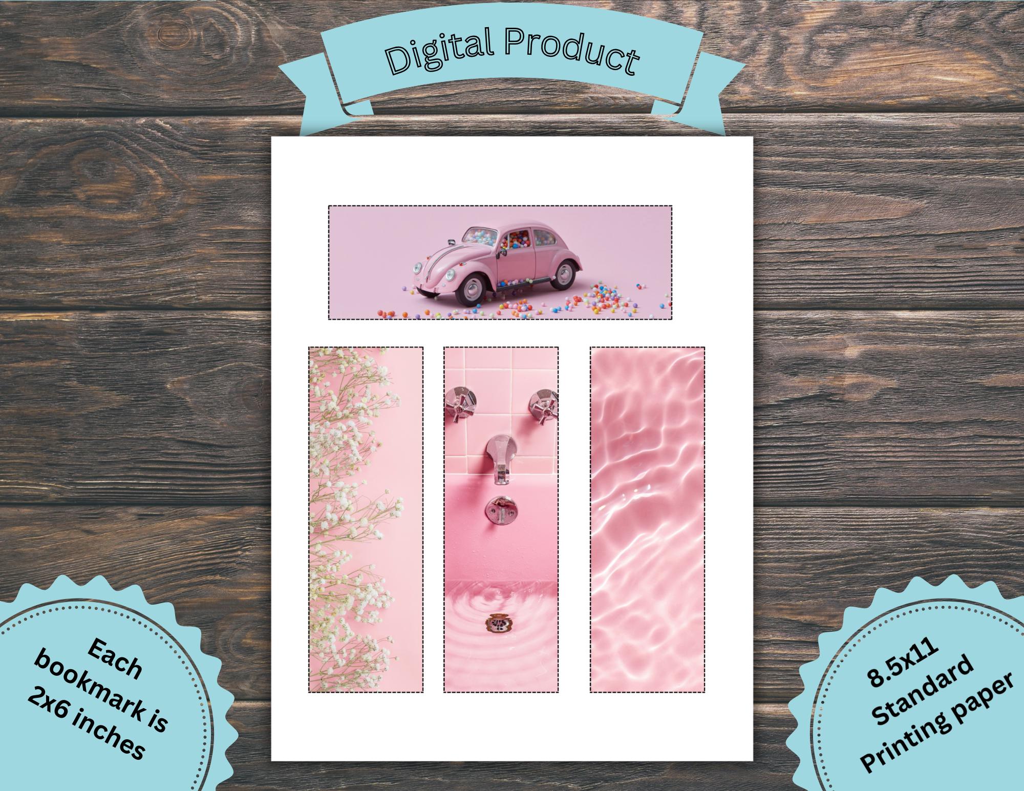 Printable Bookmarks Pink Aesthetic Pastel Pink Bookmarks for Girls Gift ...