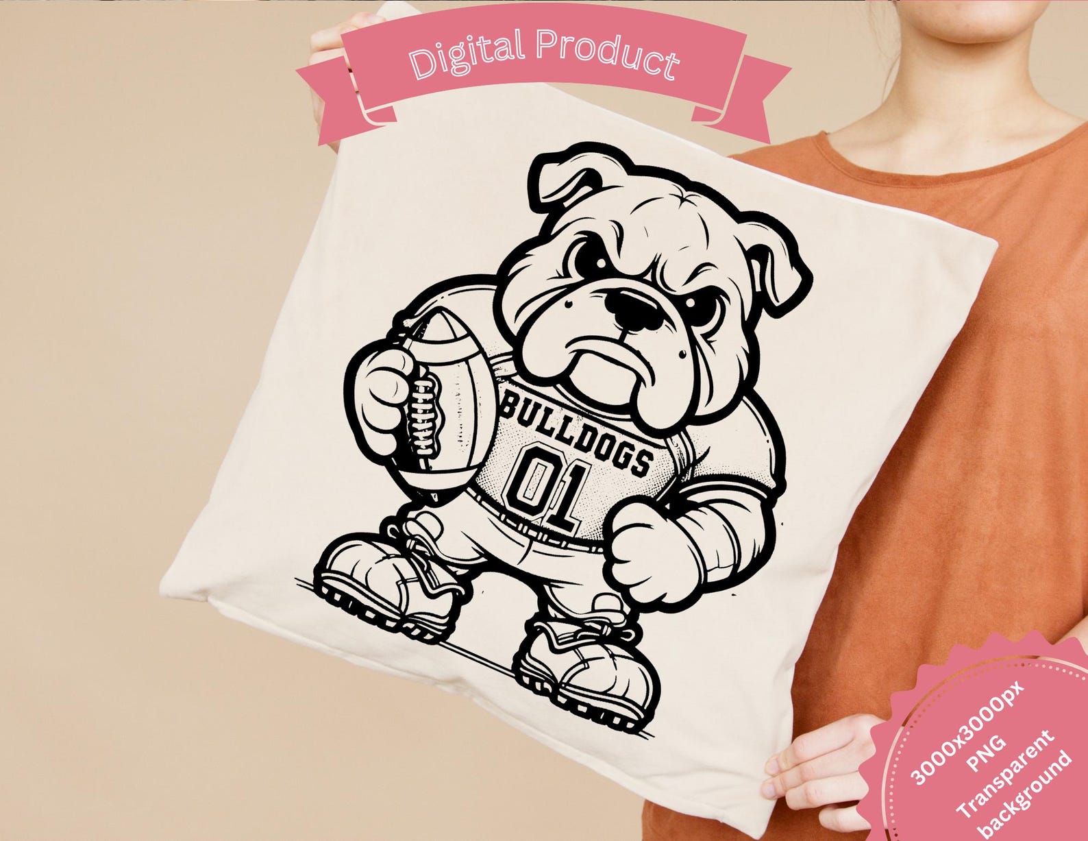 Bulldog Mascot Outlines School Sports PNG Digital Download 3000x3000px ...