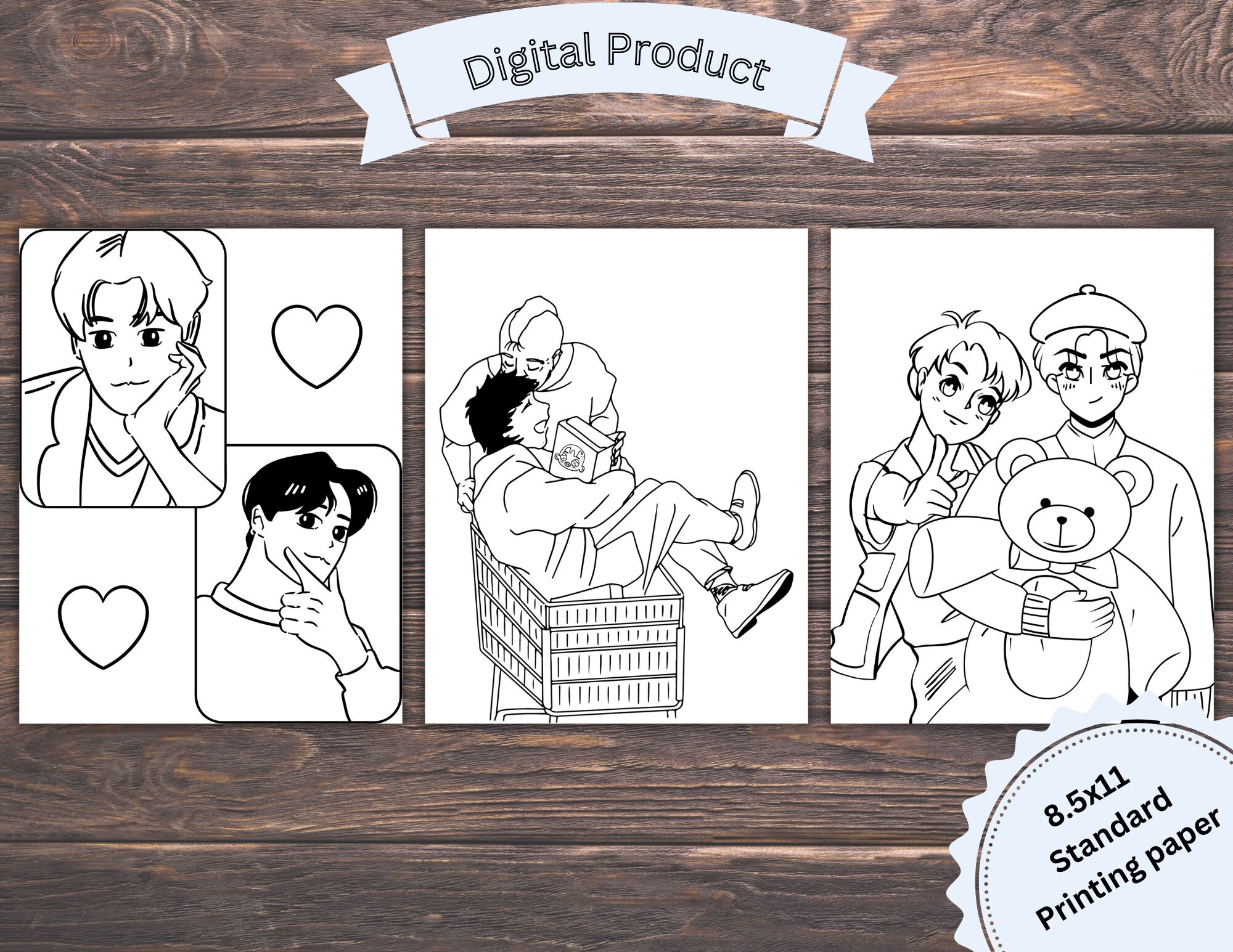 25 Printable Coloring Pages, Gay Anime Coloring Pages, Adult Coloring ...