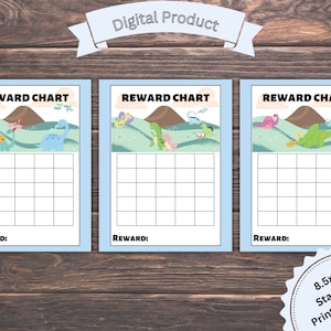 Printable Dinosaur Reward Chart, Printable Dinosaur Kids Behavior Chart ...