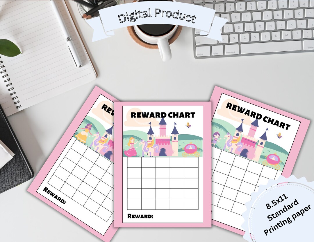 Printable Princess and Unicorn Sticker Reward Page, Reward Challenge ...
