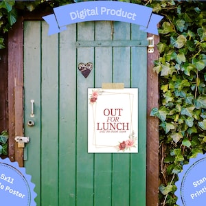 Printable Sign Out for Lunch Will Be Back Soon, Business Sign, Simple ...