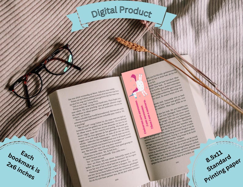 16 Printable Unicorn Bookmarks Girly Bookmarks Bookmarks Lot Cute ...