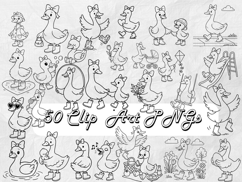 50 Coqutte Silly Goose PNG Clipart Lineart Clipart Porch Goose - Etsy