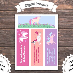 16 Printable Unicorn Bookmarks Girly Bookmarks Bookmarks Lot Cute ...
