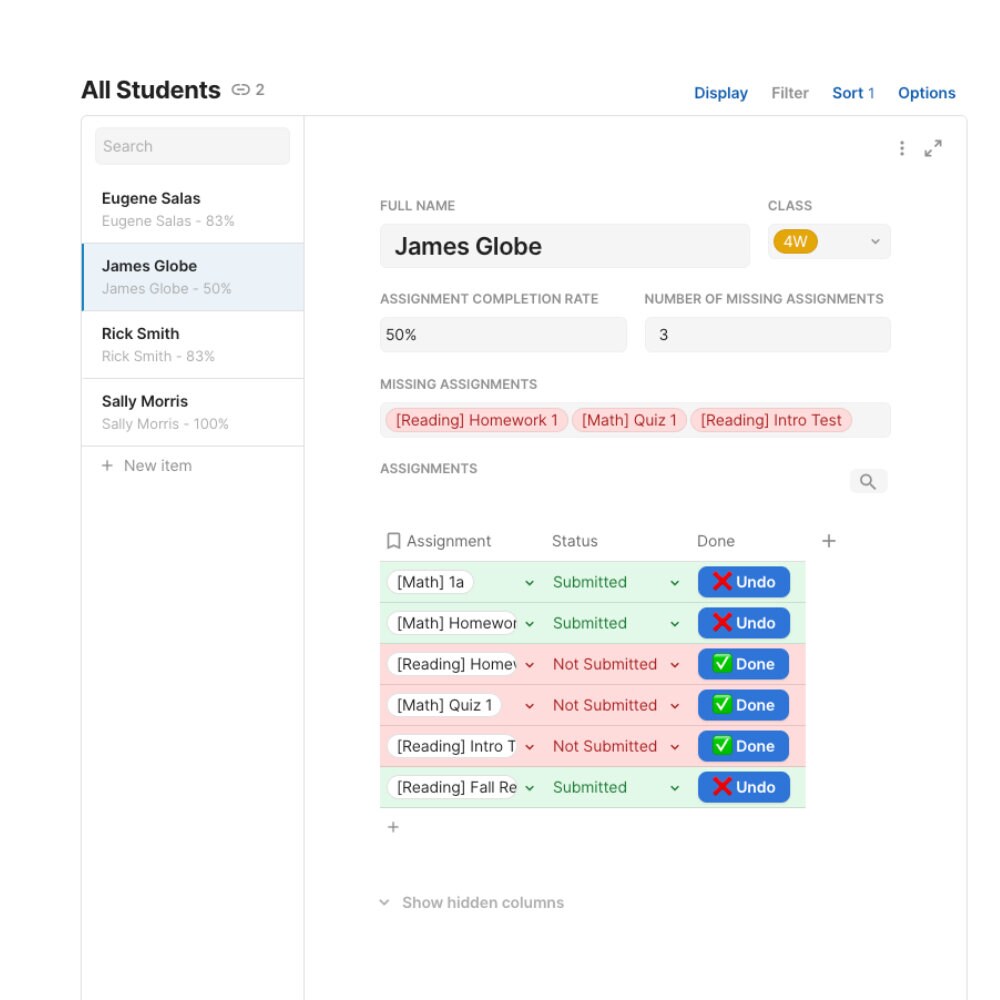 Assignment Tracker & Gradebook Coda Template - Etsy