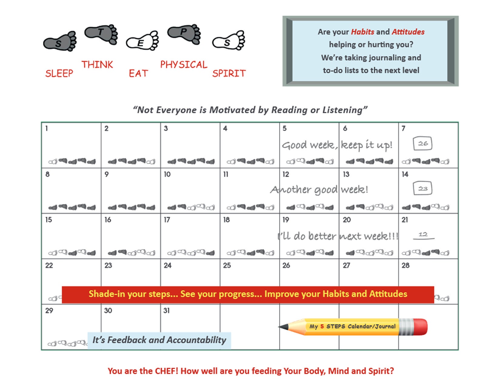 My 5 STEPS Accountability Calendar Printable - Etsy