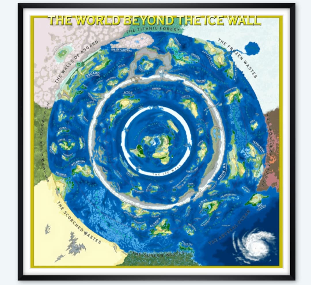 Flache Erde Flache Erde Karte Weltkarte Poster XXL - Etsy.de