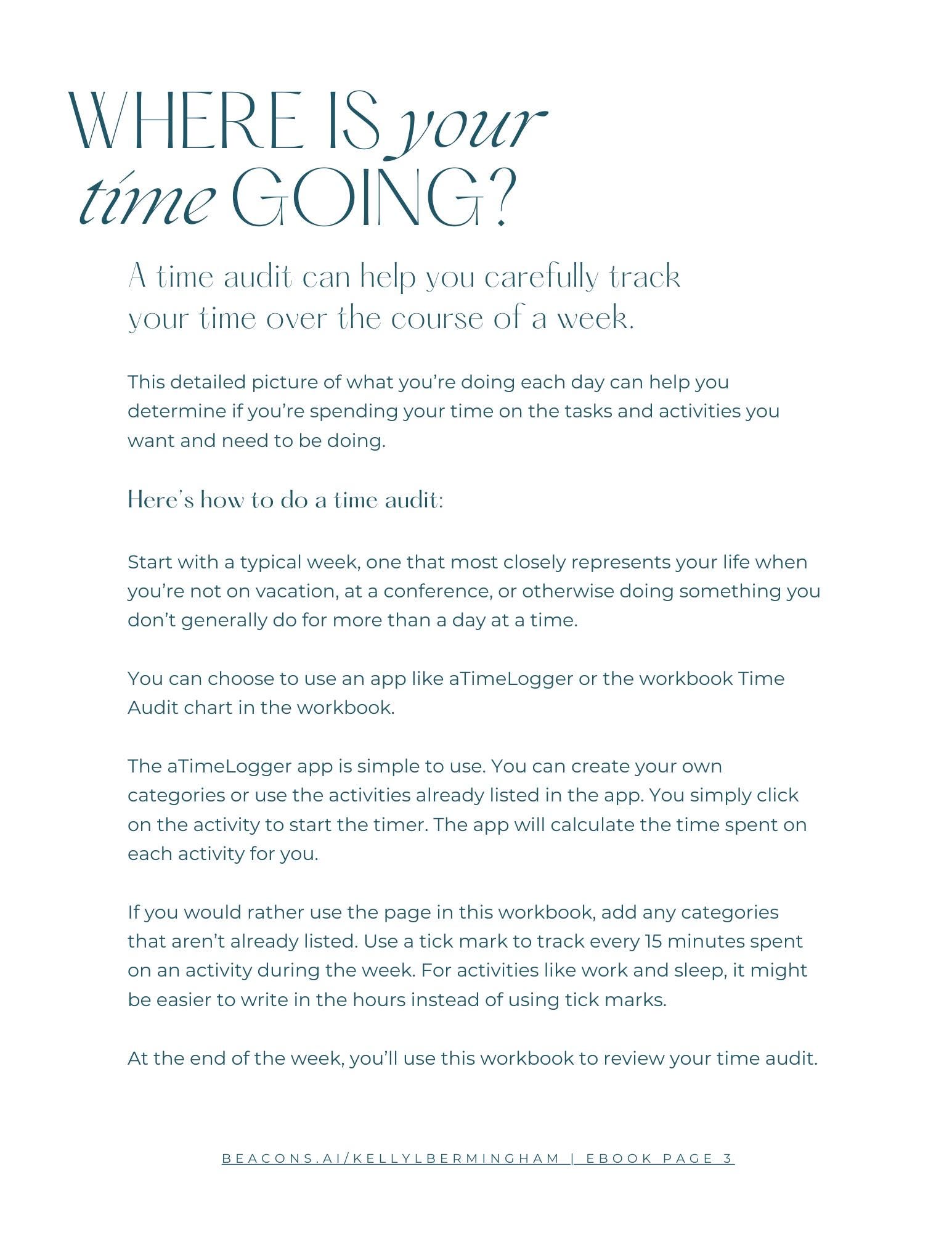 Time Management Workbook Designed for Busy Women With Busy Lives - Etsy