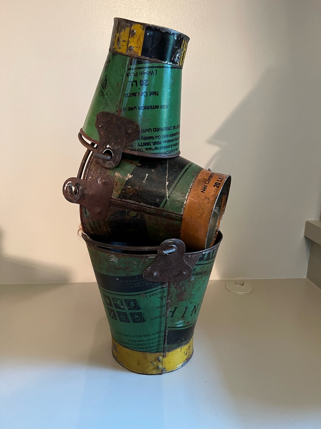 Vintage Tin Pails With Swing Handles - Etsy