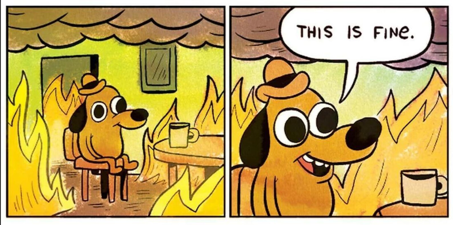 This is Fine" Dog Meme Ceramic Mug 11oz - Etsy