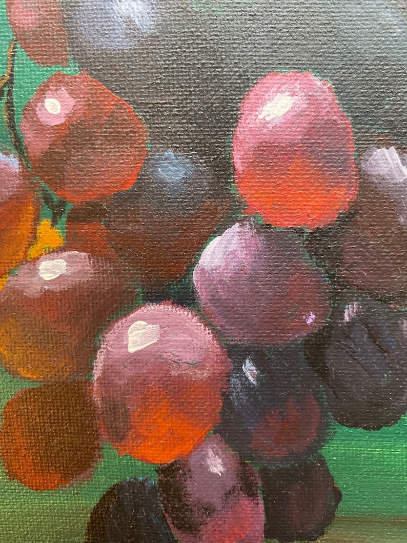 Wine Grapes Original Acrylic Painting - Etsy