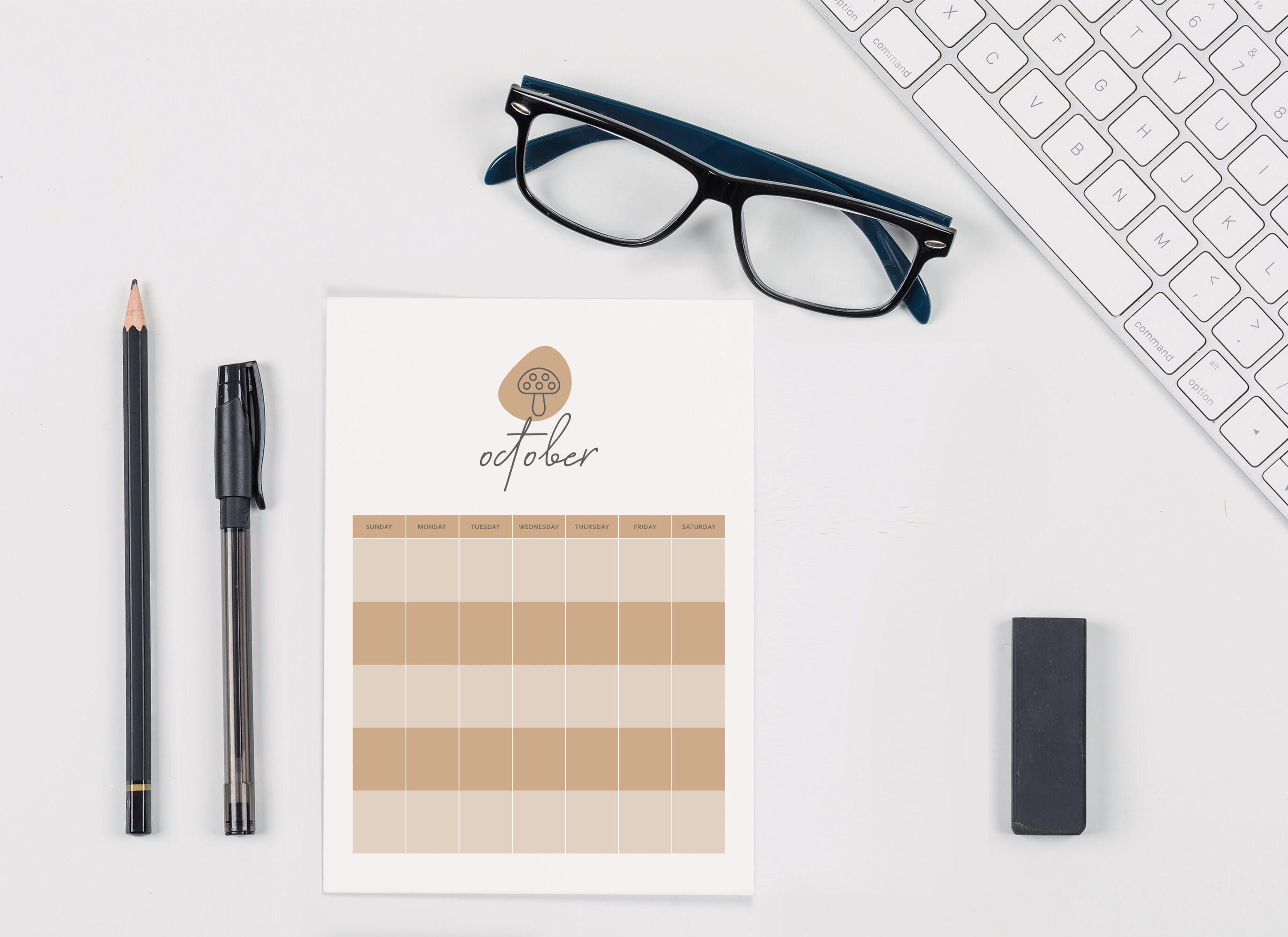 Monthly Calendar, Digital Planner, Calendar Planner, Portrait Month ...