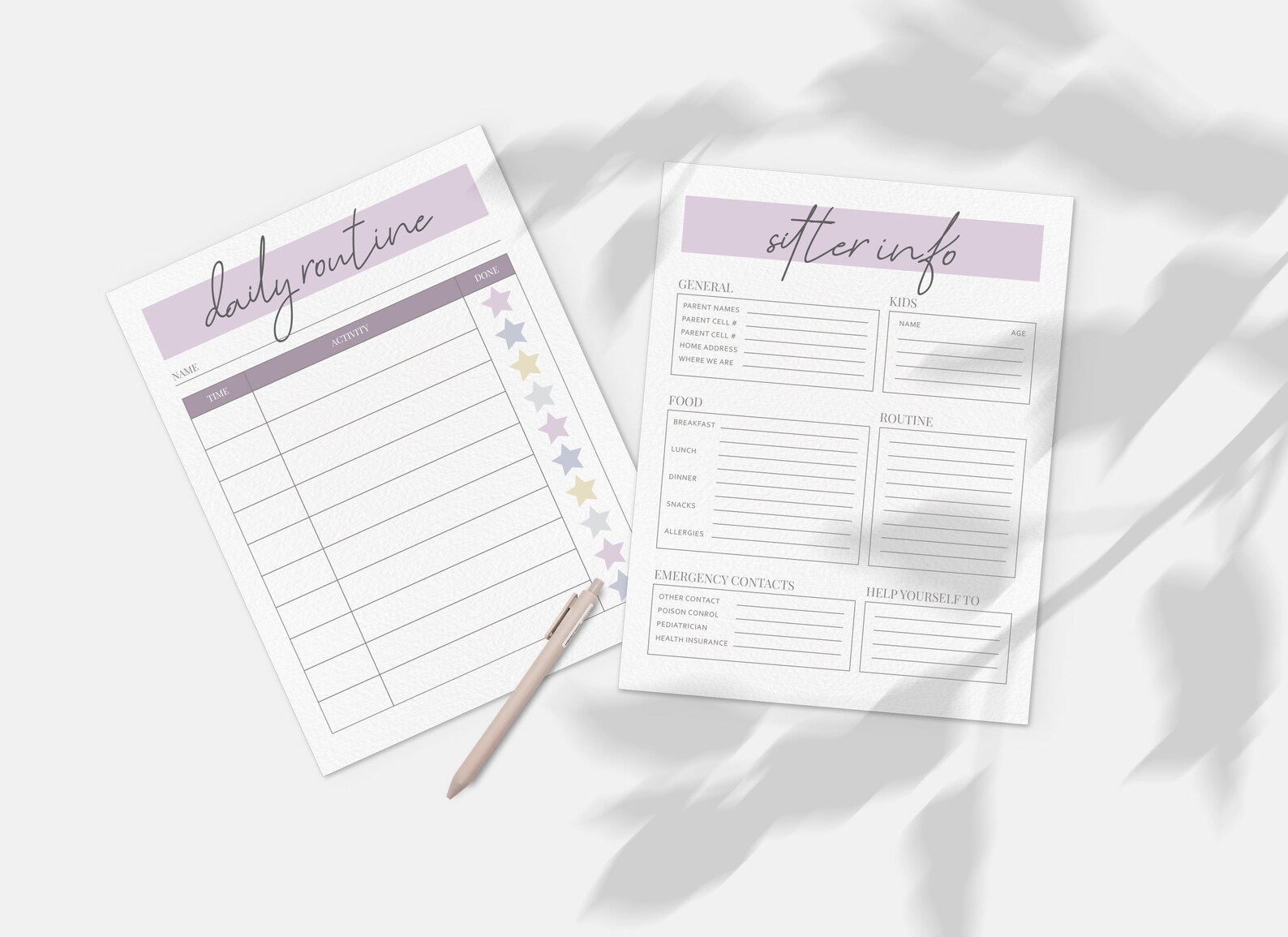 Kids Organization Printables | Chore Chart | Daily Routine Schedule ...