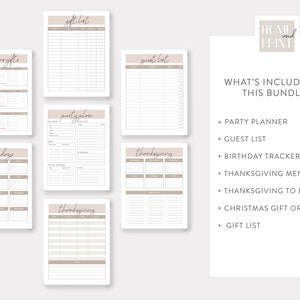 Event Organization Printables, Party Planner, Birthday List, Holiday ...