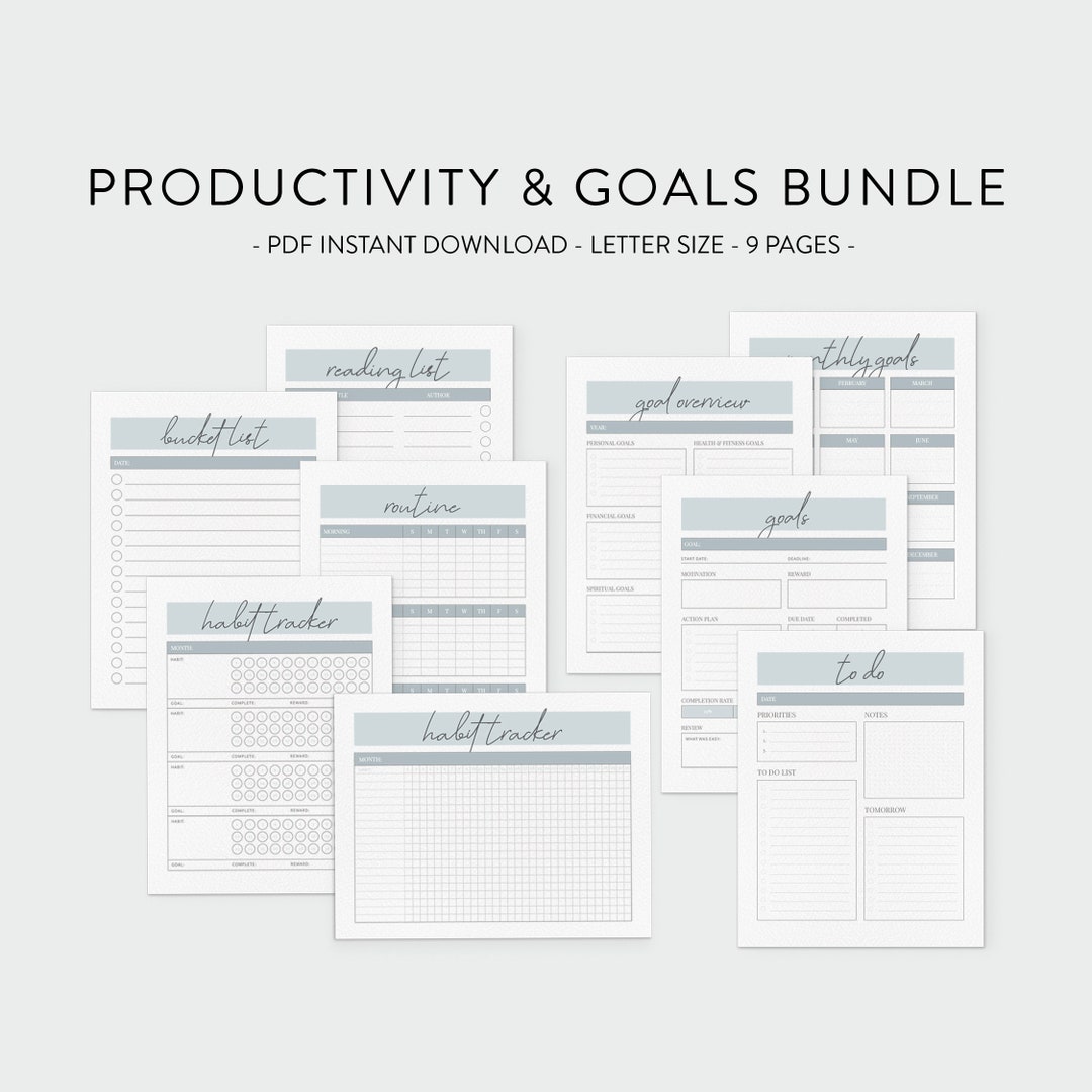 Organization Printables | Goal and Habit Tracker | Life Organizer PDF ...
