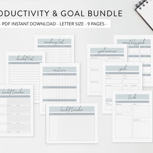 Organization Printables | Goal and Habit Tracker | Life Organizer PDF ...