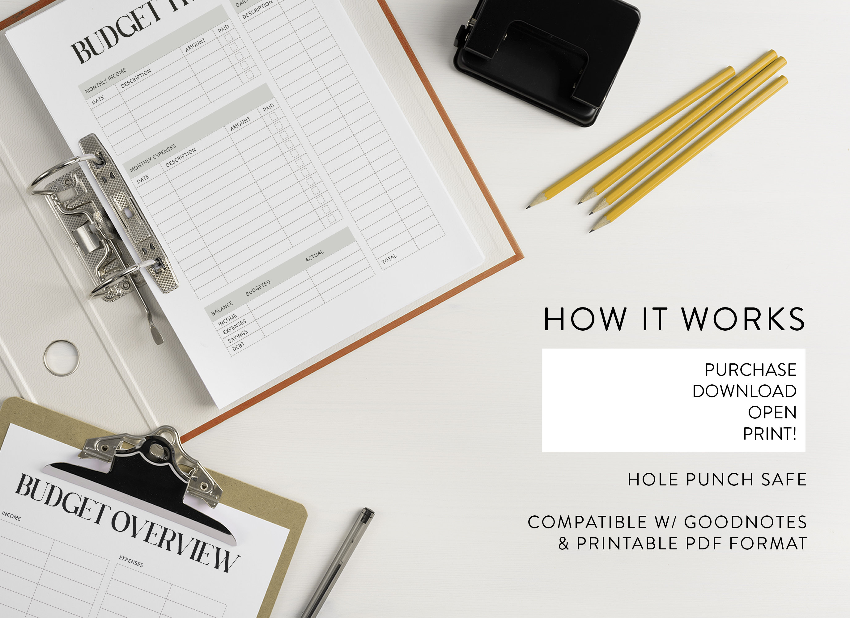 Home Management Binder, Minimal Printable PDF Planner, Home ...