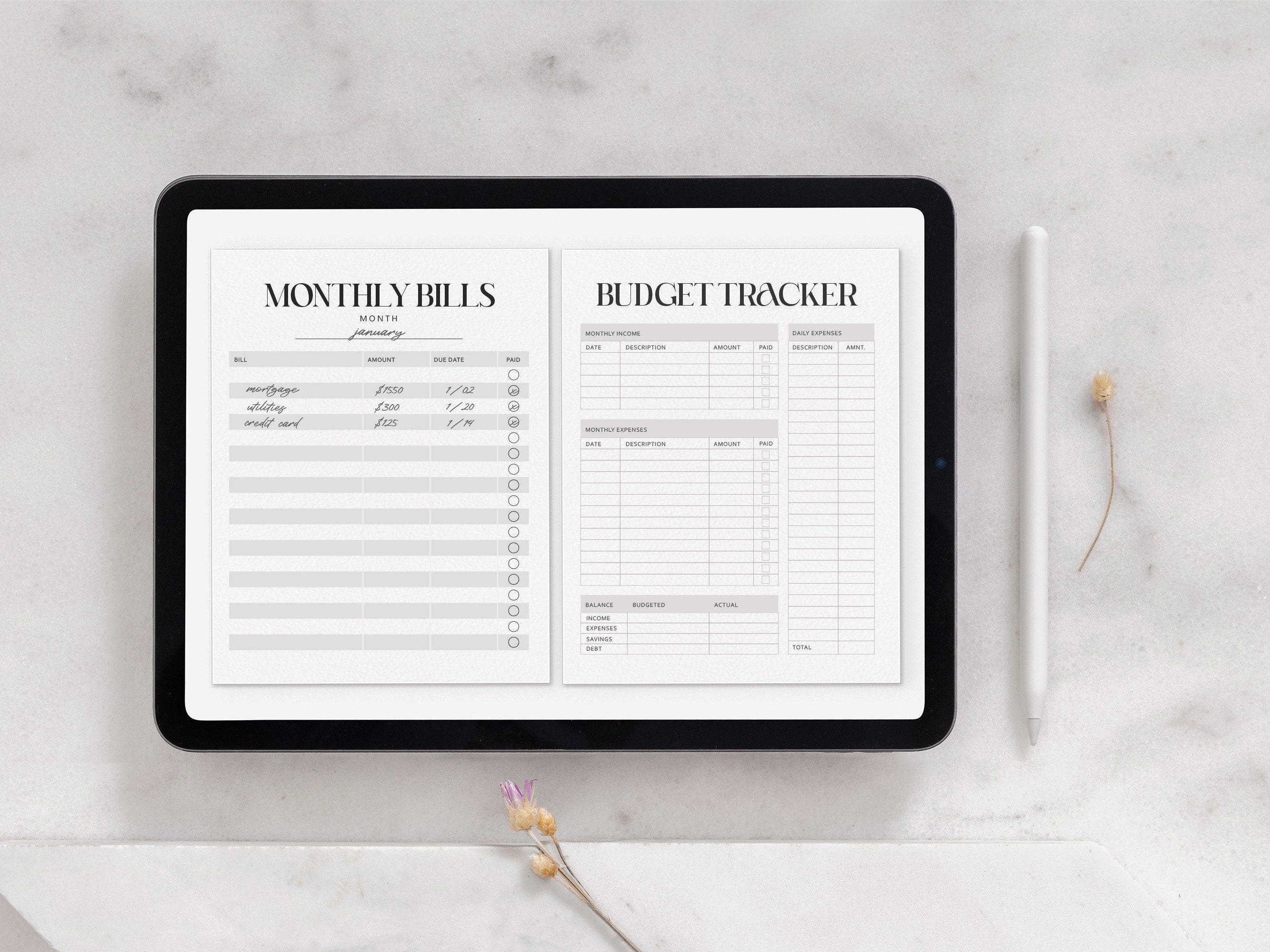 Home Management Binder, Minimal Printable PDF Planner, Home ...