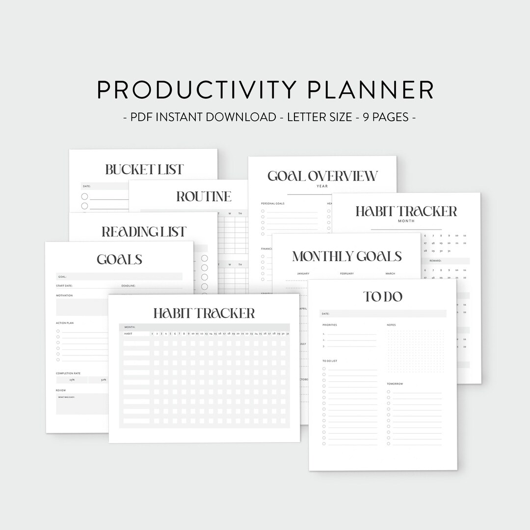 Goal & Productivity Planner | Goal and Habit Tracker | Life Organizer ...