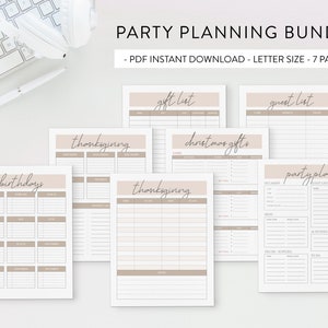 Event Organization Printables Party Planner Birthday List - Etsy