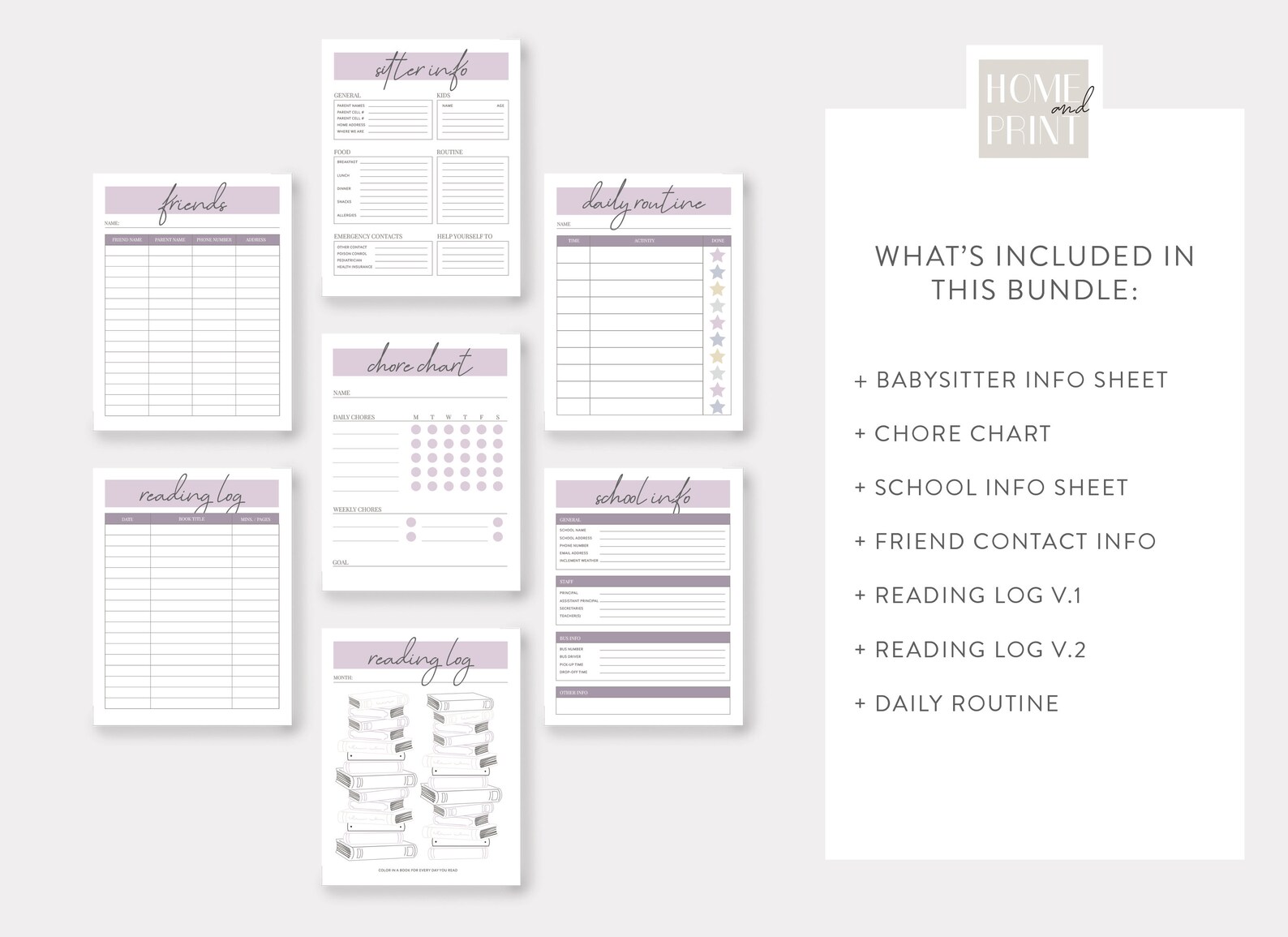 Kids Organization Printables | Chore Chart | Daily Routine Schedule ...