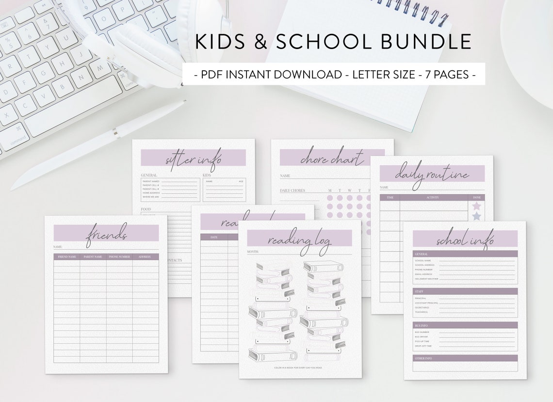 Kids Organization Printables Chore Chart Daily Routine - Etsy