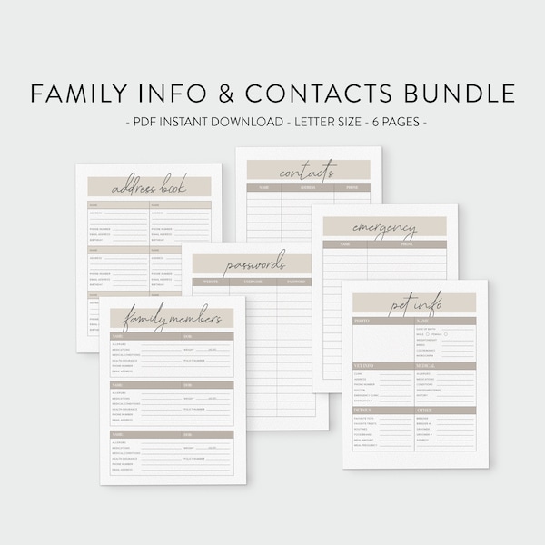 Family Address List - Etsy