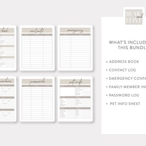 Family Information and Contact Printables | Password List | Emergency ...