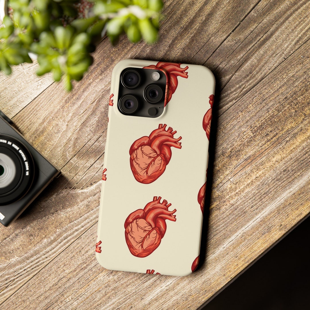 Anatomically Correct Heart Phone Case, Fits iPhone 15 14 13 Plus Pro ...