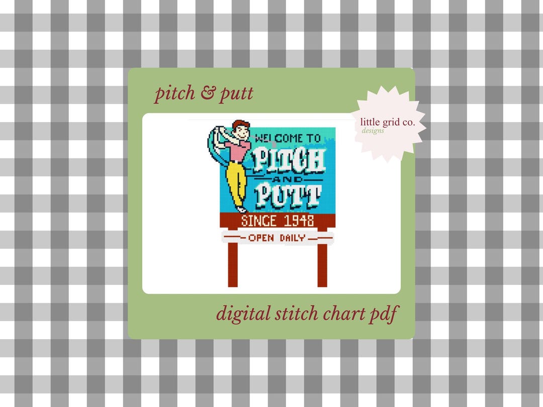 Austin Butler Pitch & Putt Sign | Digital Stitch Chart | Affordable ...