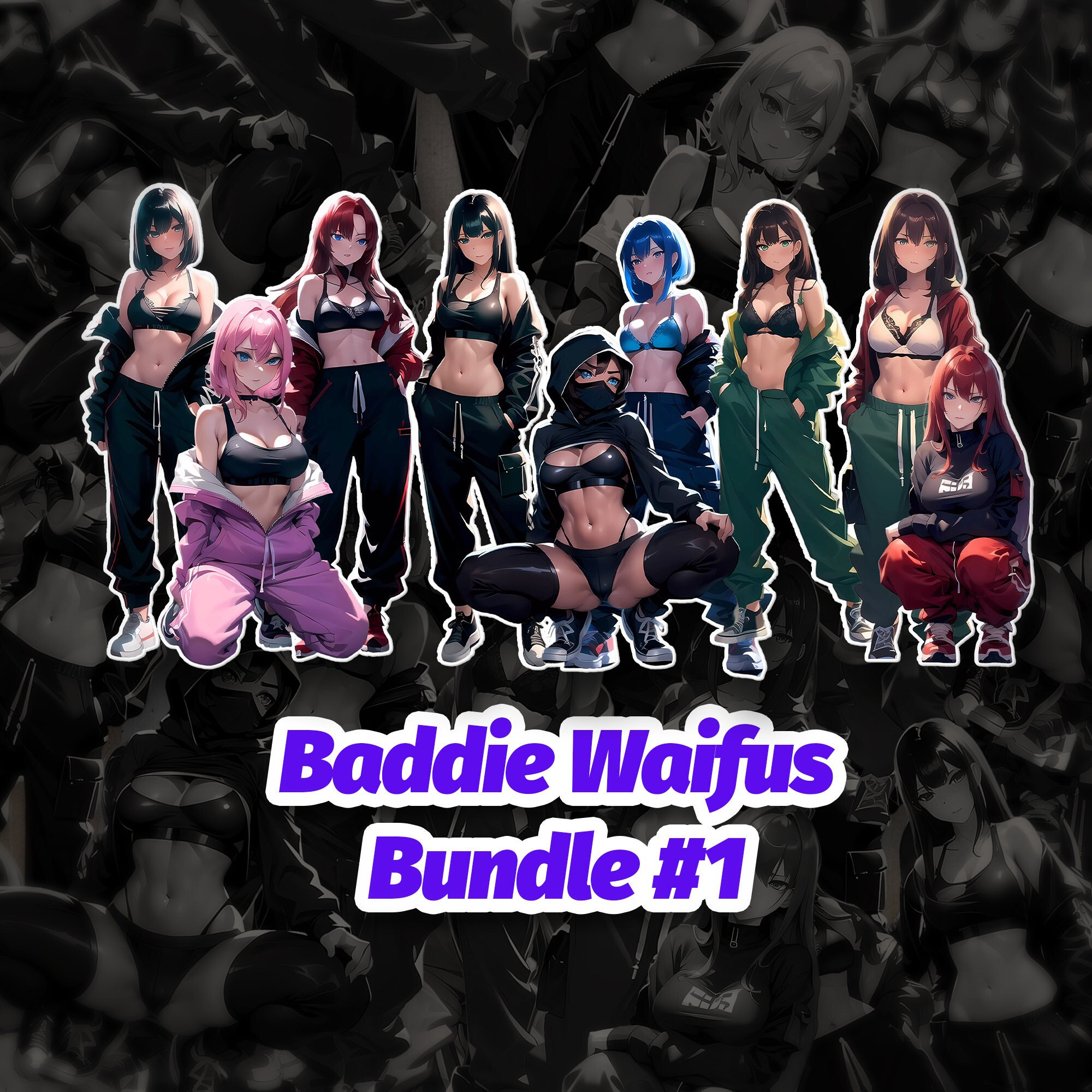 Baddie Waifu Themed Stickers or Pins Bundle 1 - Etsy