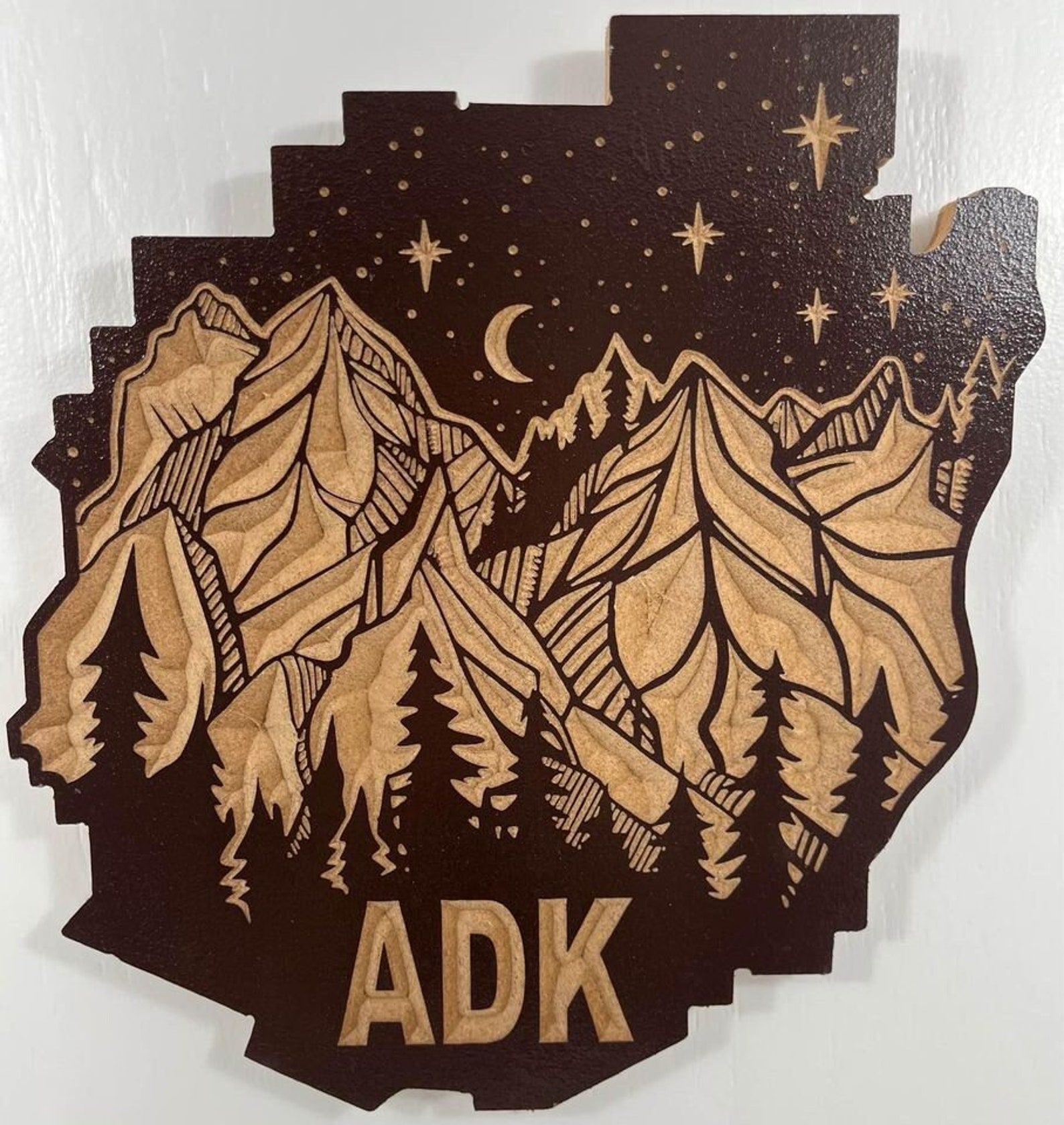 Adirondack Park Outline With Scenic Carving - Etsy