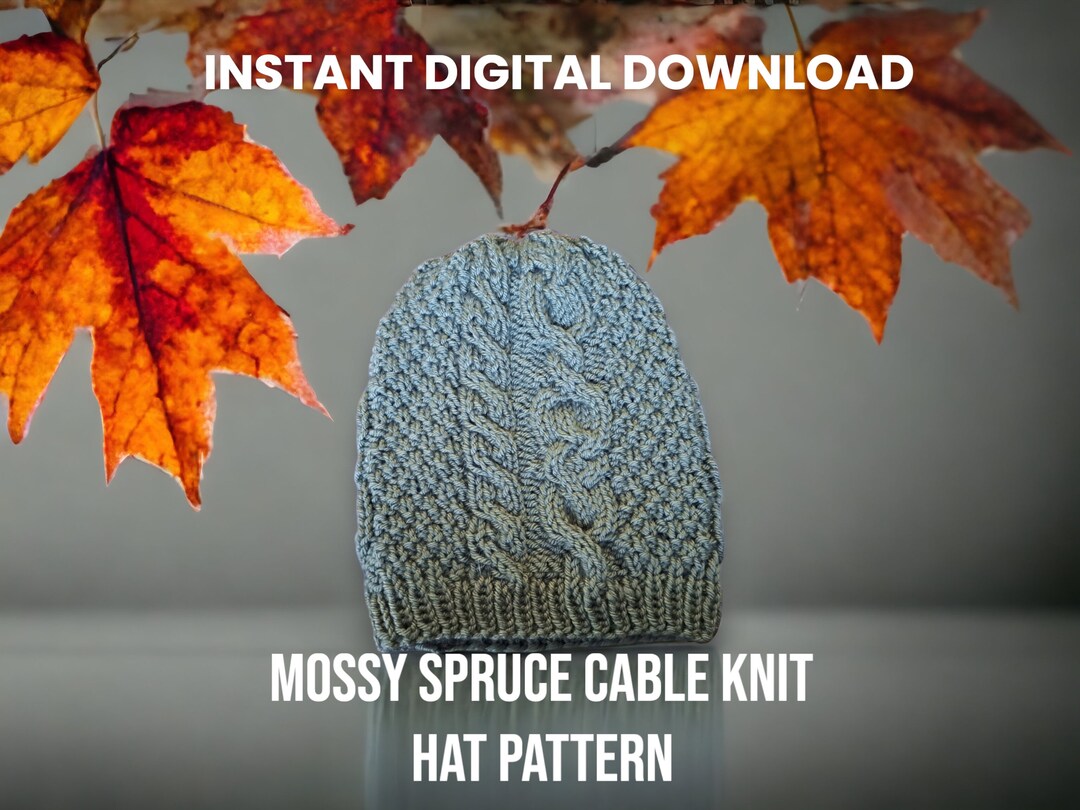 Cable Knit Slouchy Beanie Knitting Pattern, Digital Download Cable Knit ...