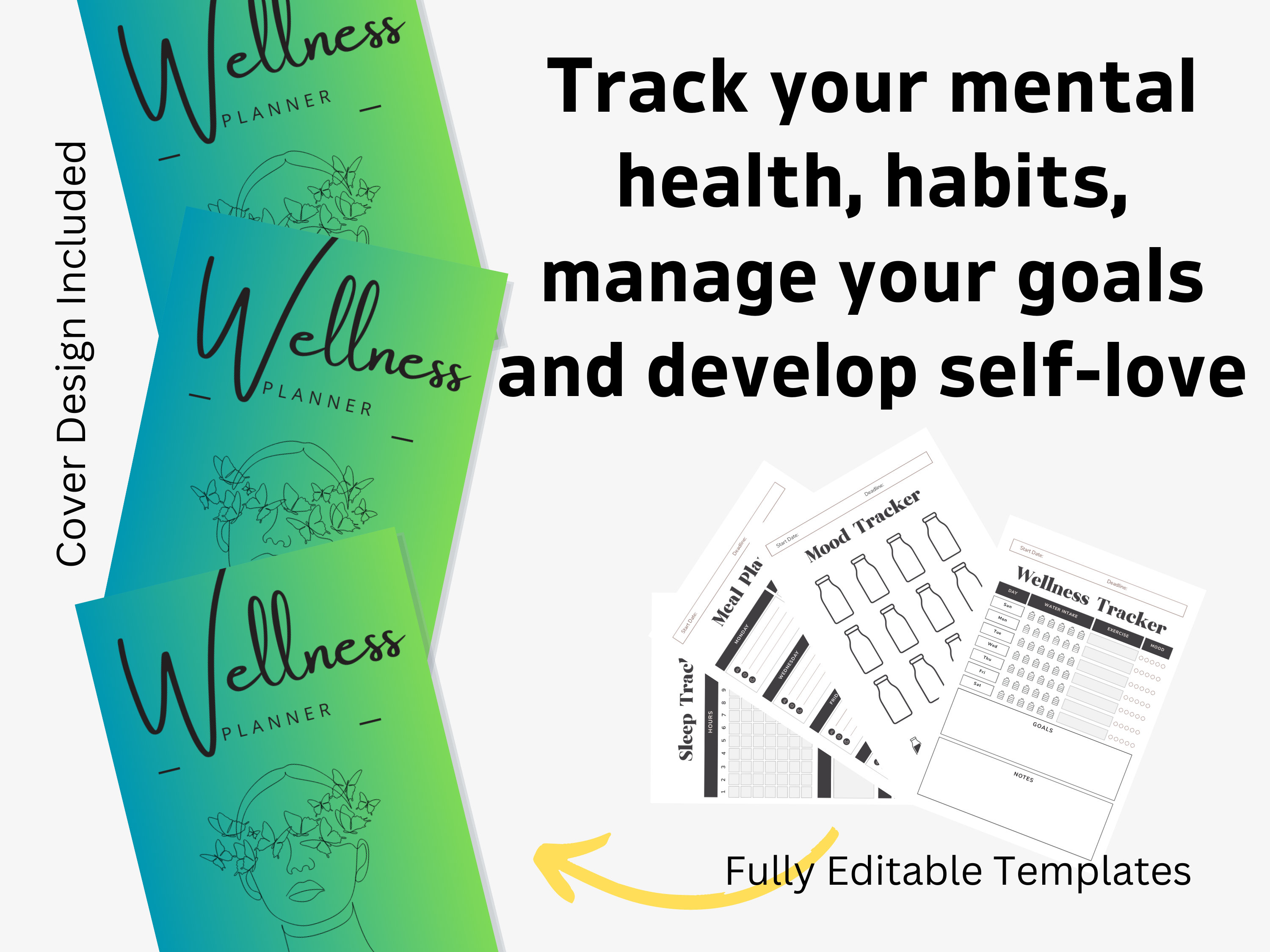 Editable Wellness Planner Templates Printable Canva Planner Self Love ...