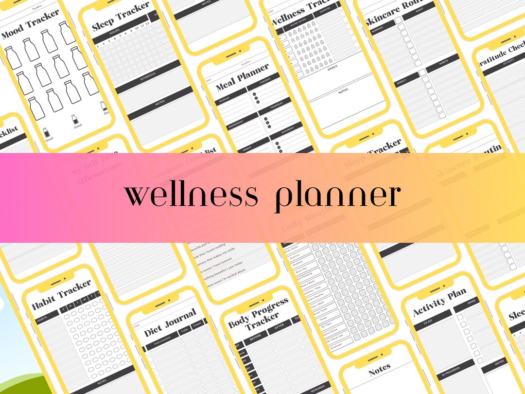 Editable Wellness Planner Templates | Printable Canva Planner | Self ...