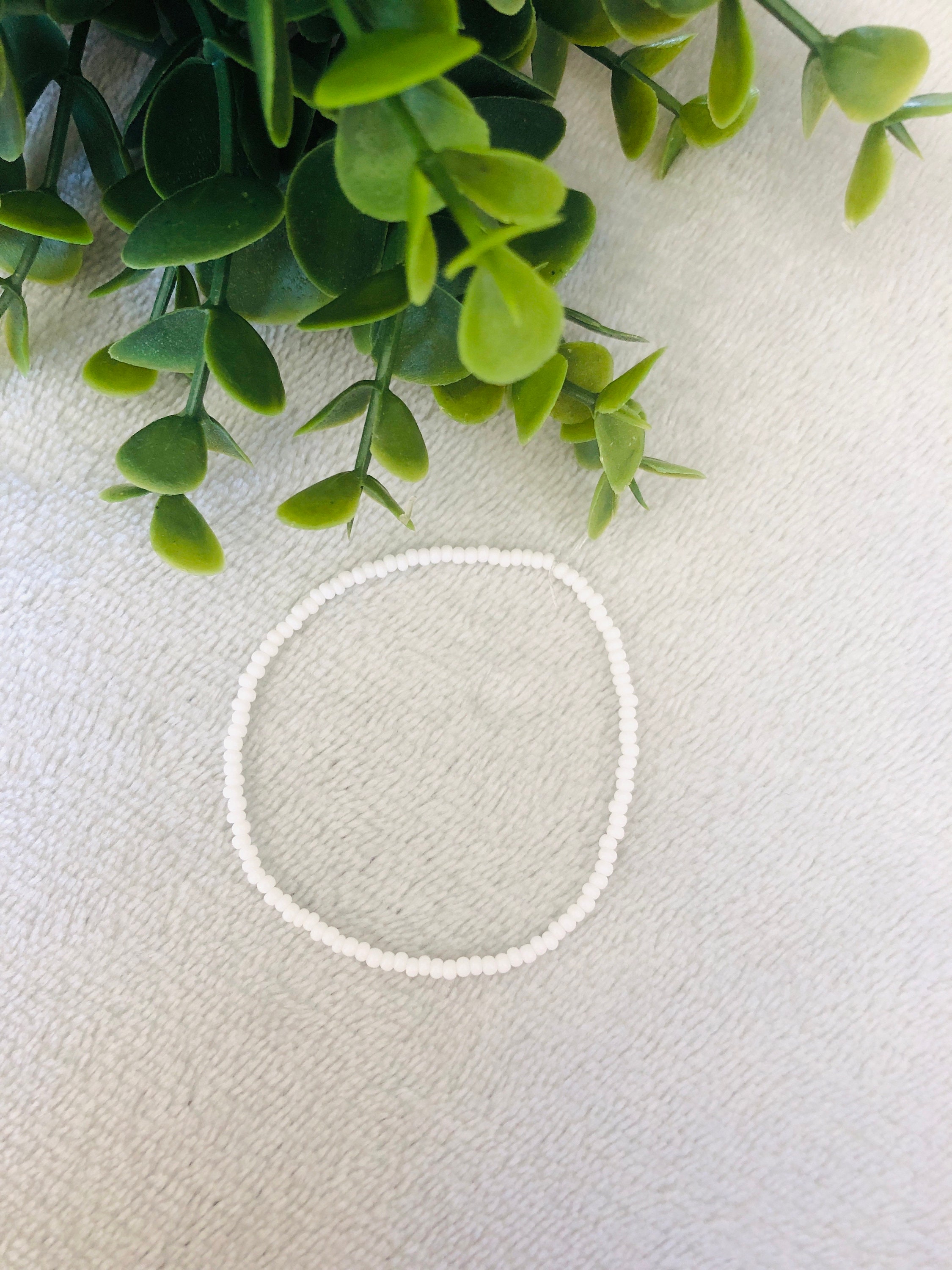 Simple White Seed Bead Bracelet | Neutral Beaded Accessory | Gift for ...