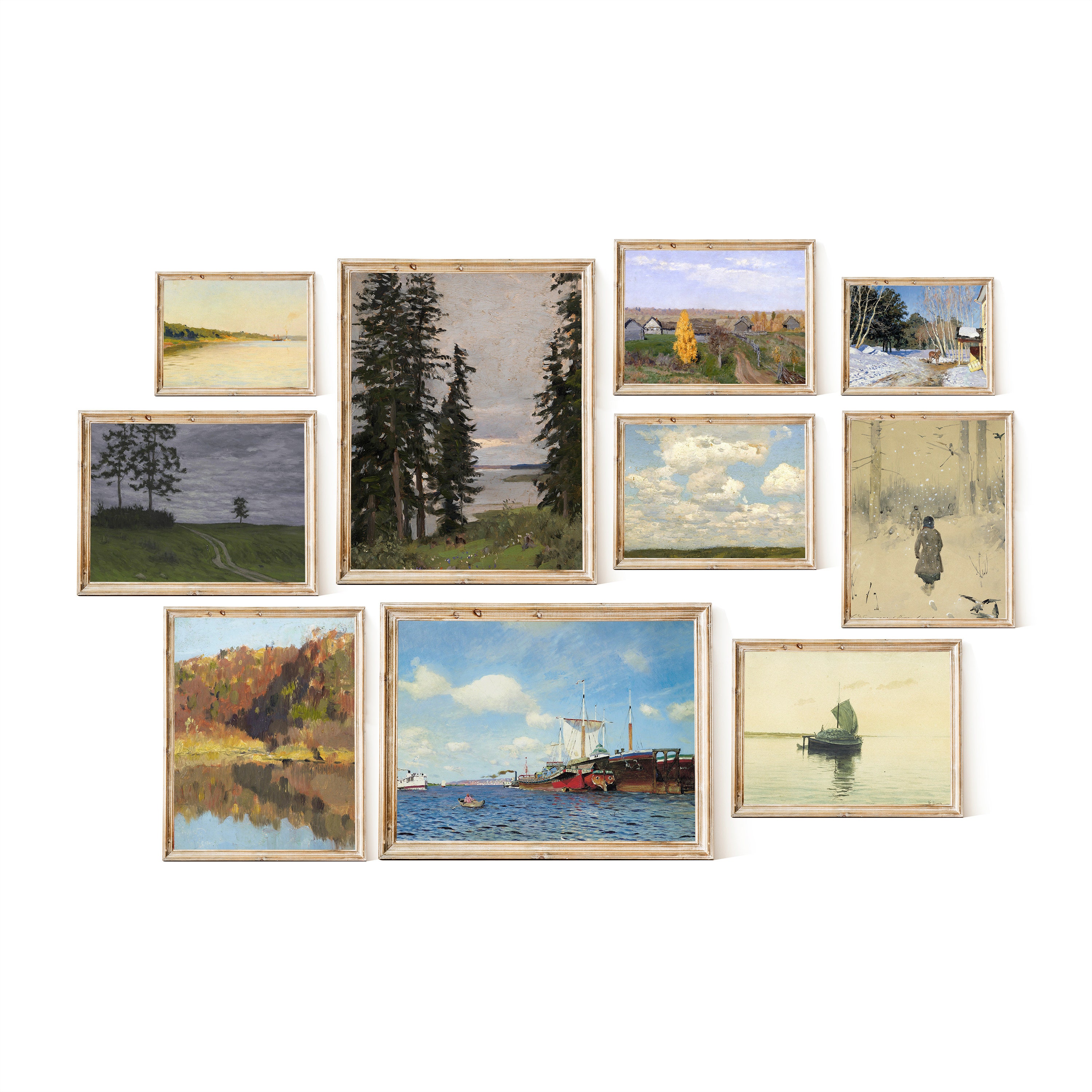 Meadow Sunset & Forest Art Print Bundle Vintage Bundle Art - Etsy