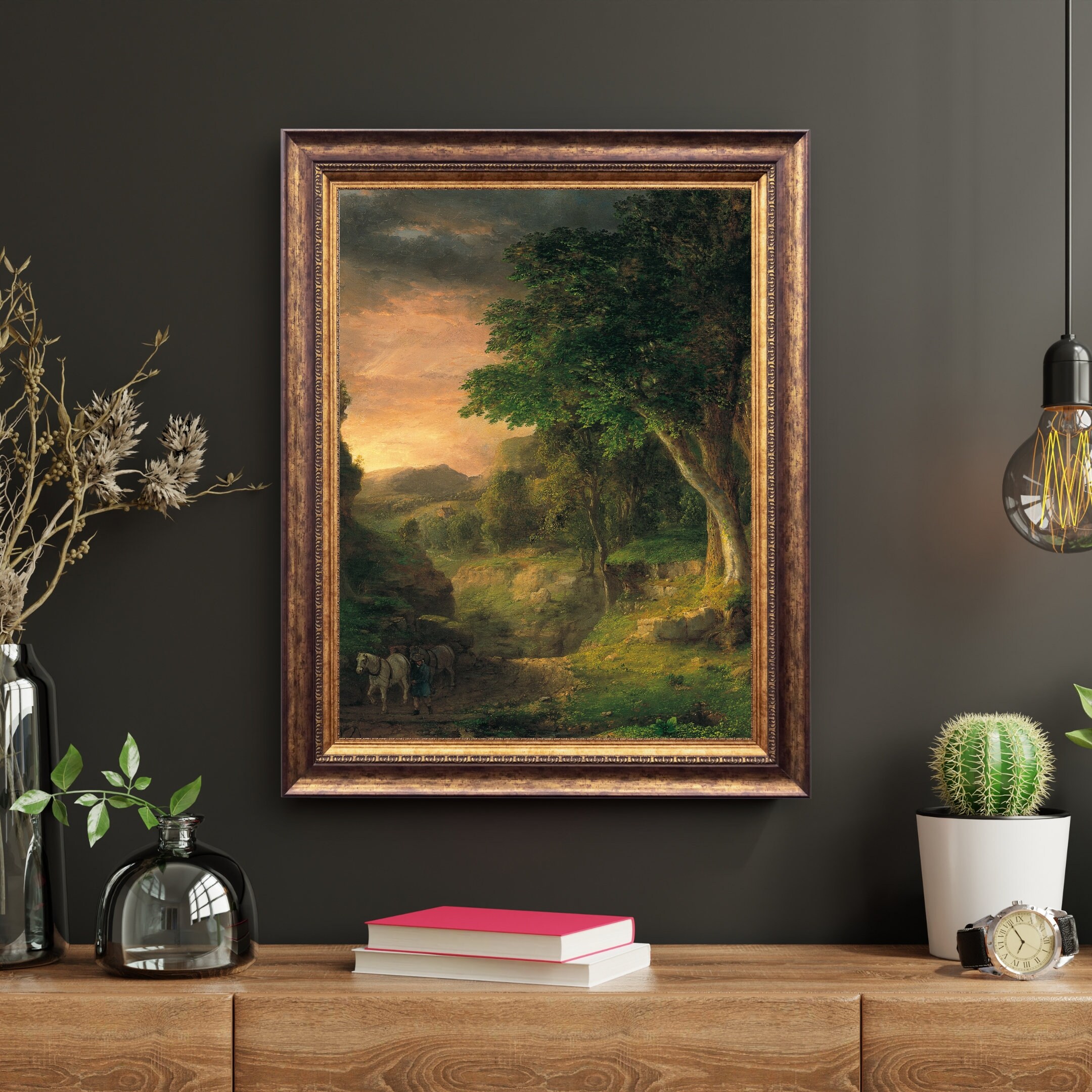Set of 30 Vintage Landscape Wall Set Rustic Country Art Print Set Moody ...
