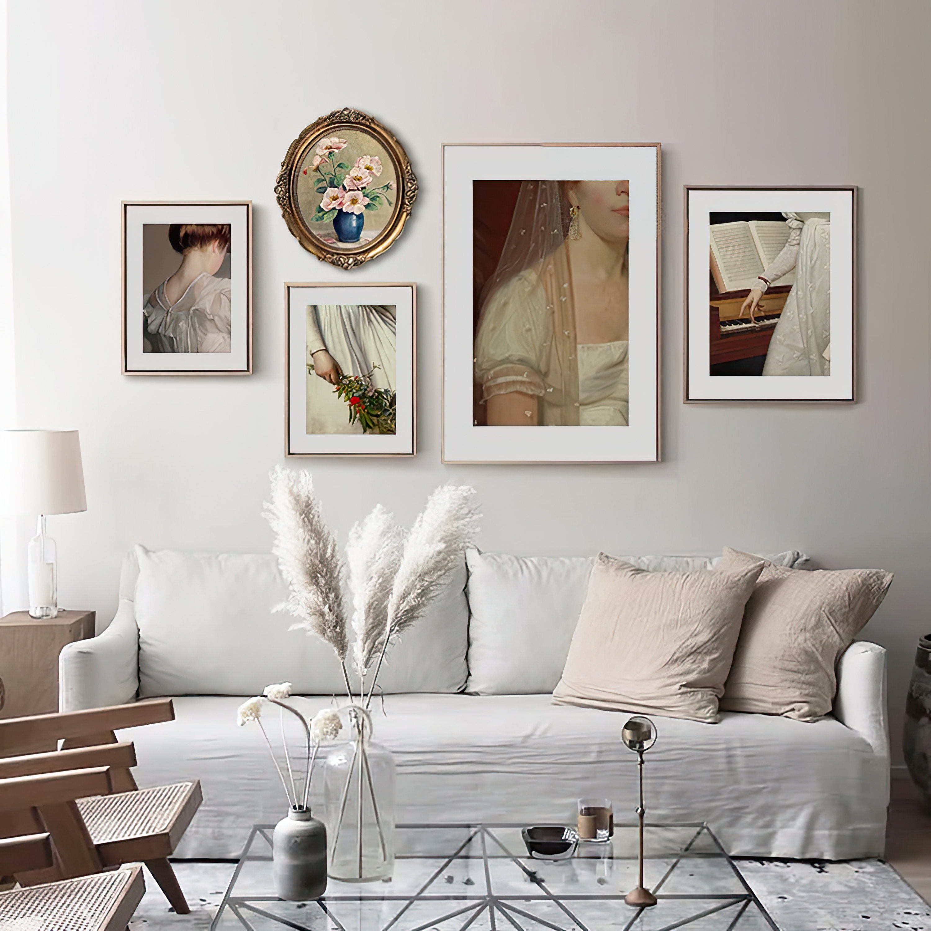 Set of 5 |wall Art Vintage Women Print | Vintage Art Set | Botanical ...