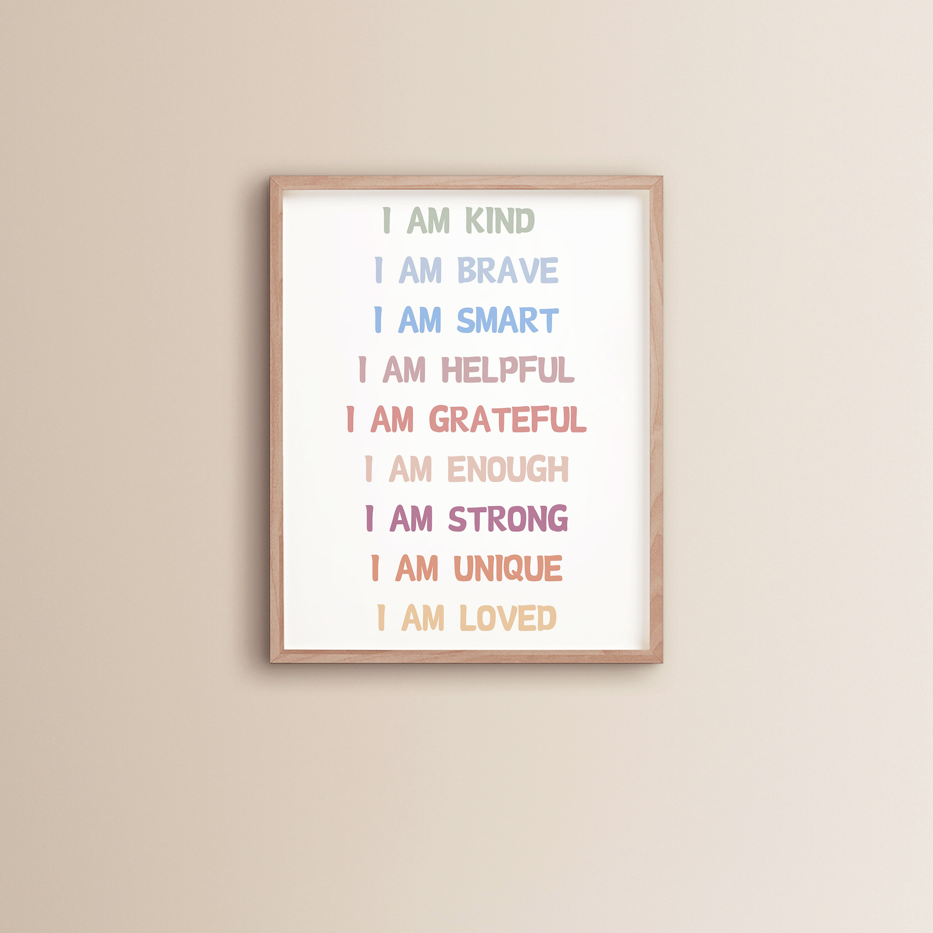 I AM Positive Affirmations Art for Kids , Nursery Inspirational Decor ...