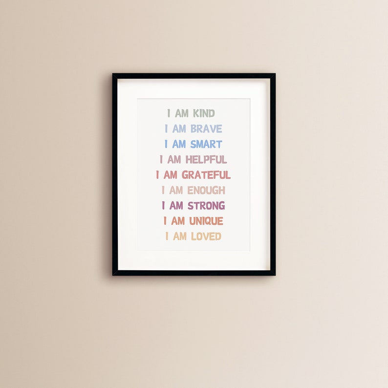 Set of 3 Positive Affirmations Posters, Nursery Inspirational Decor ...