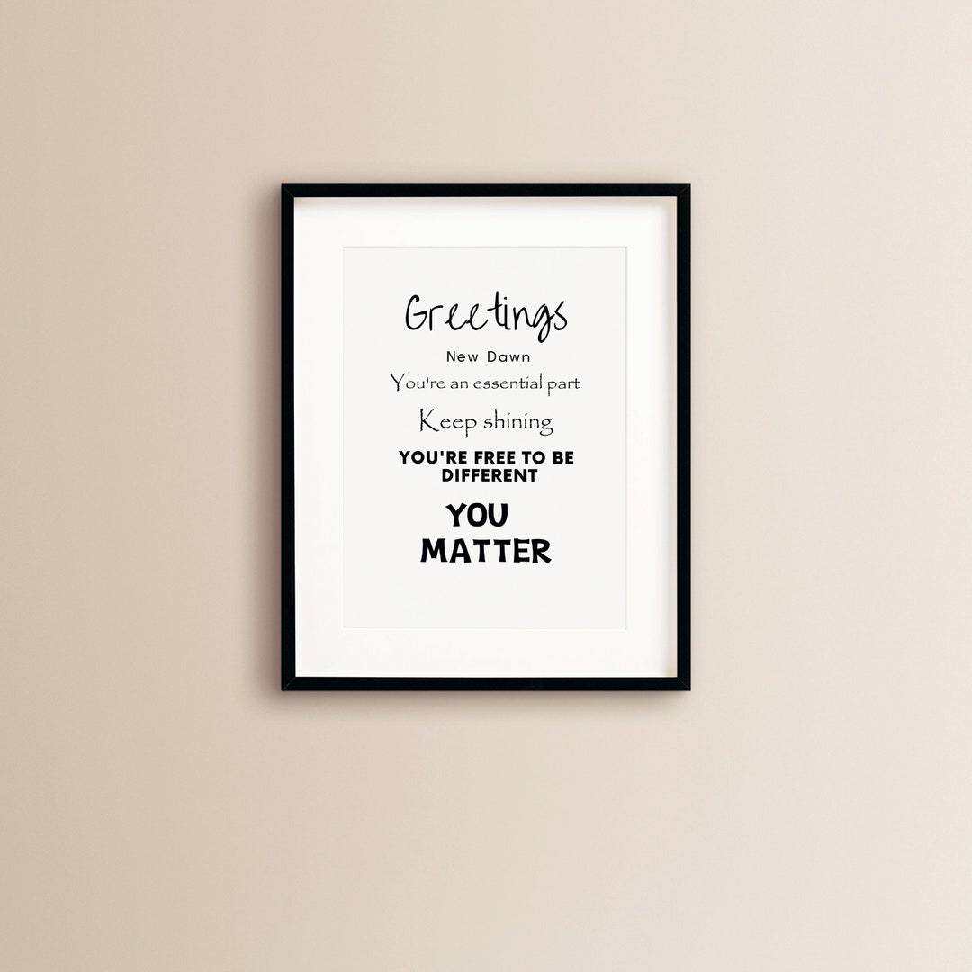 You Matter Positive Affirmations for Kids, Nursery Inspirational Decor ...