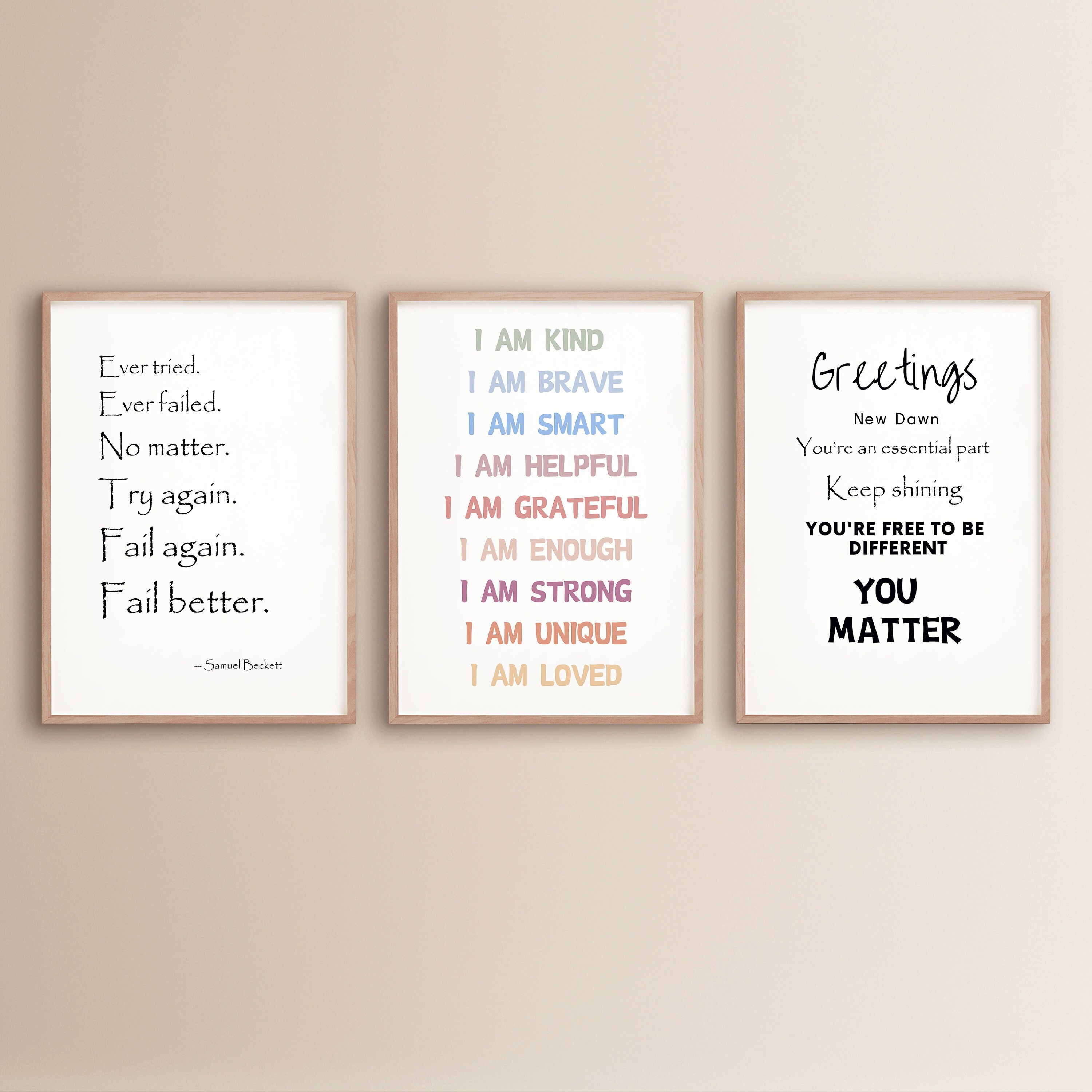 Set of 3 Positive Affirmations Posters, Nursery Inspirational Decor ...