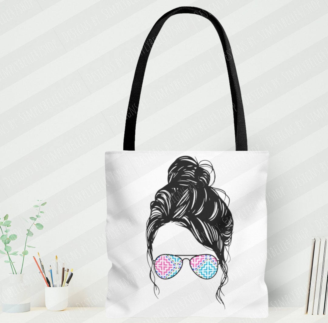 Hmong Inspired Tote Bag Hmong Girl Messy Bun Sunglasses Bag - Etsy