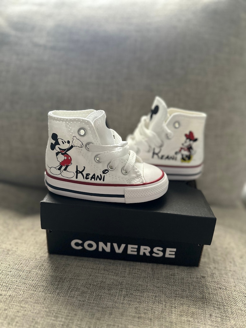 Personalized Mickey Mouse or Minnie Mouse Converse Shoes for Baby And ...