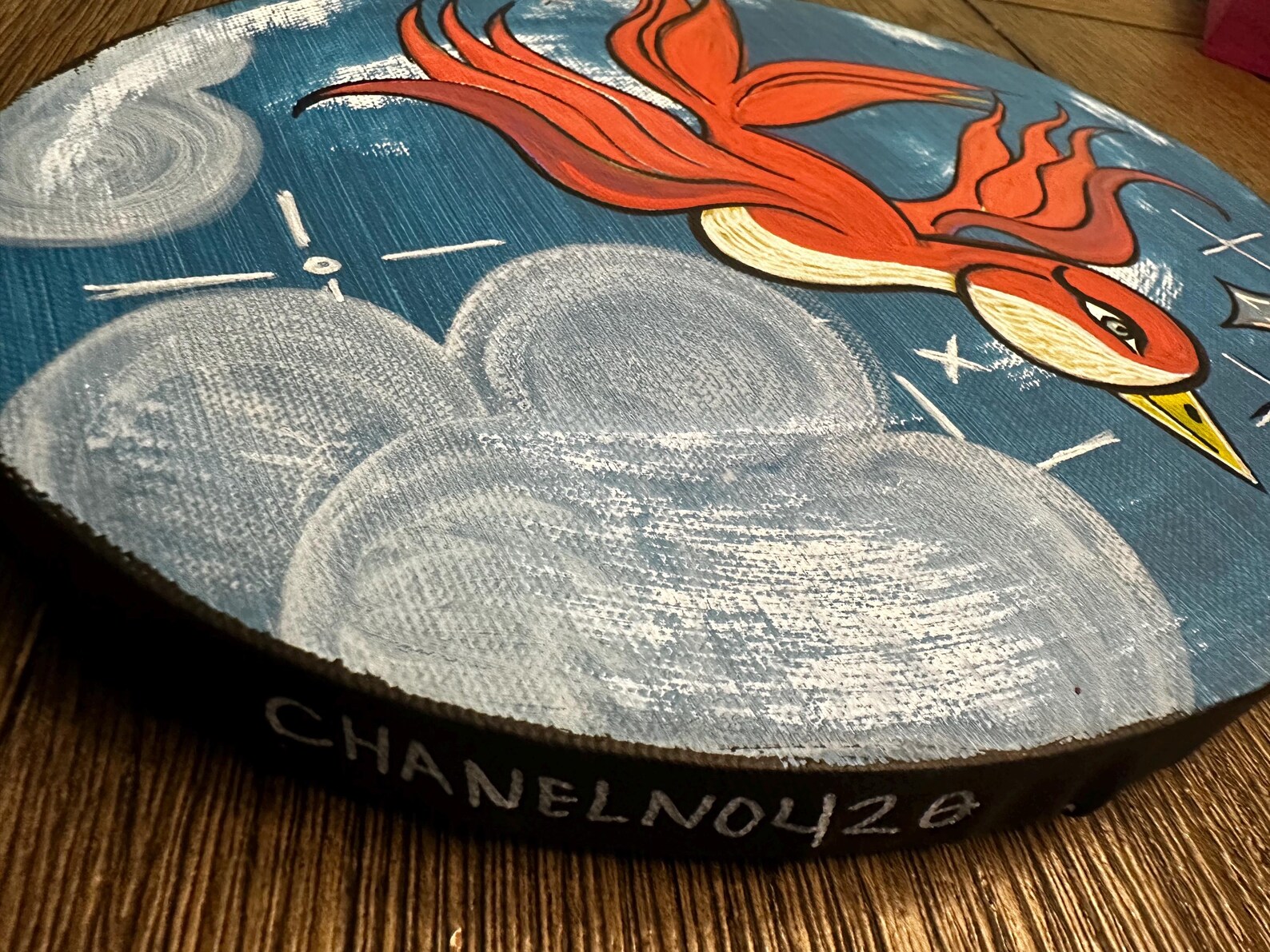 Freebird Acrylic Art Painting on Oval Canvas - Etsy