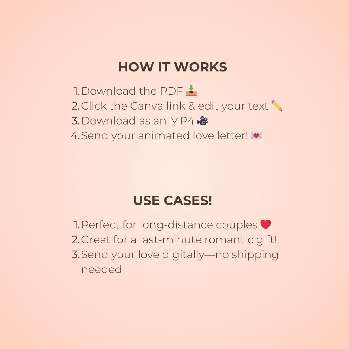 Animated Love Letter – Editable Canva Template | Digital Video Greeting ...