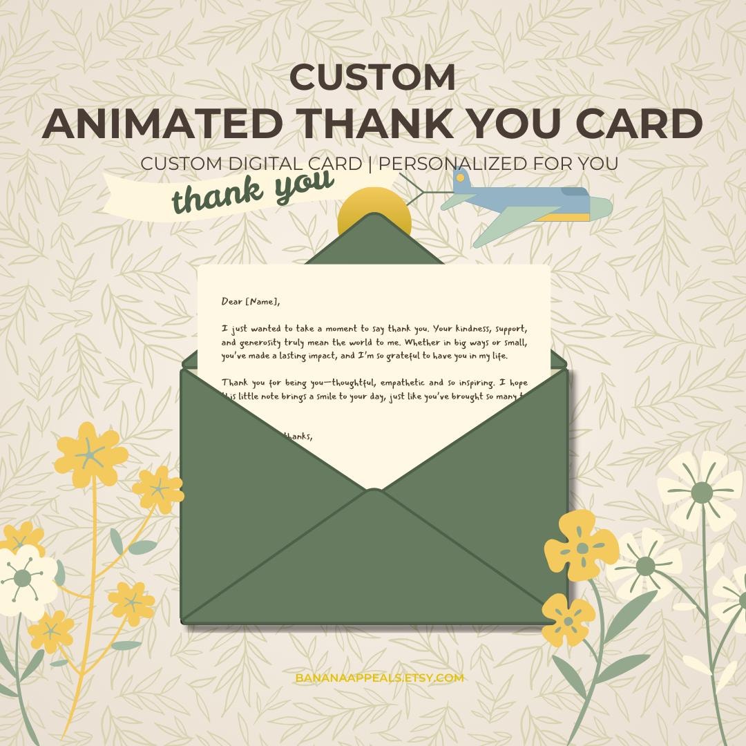 Animated Thank You Card – Personalized MP4 Video | Custom Digital ...