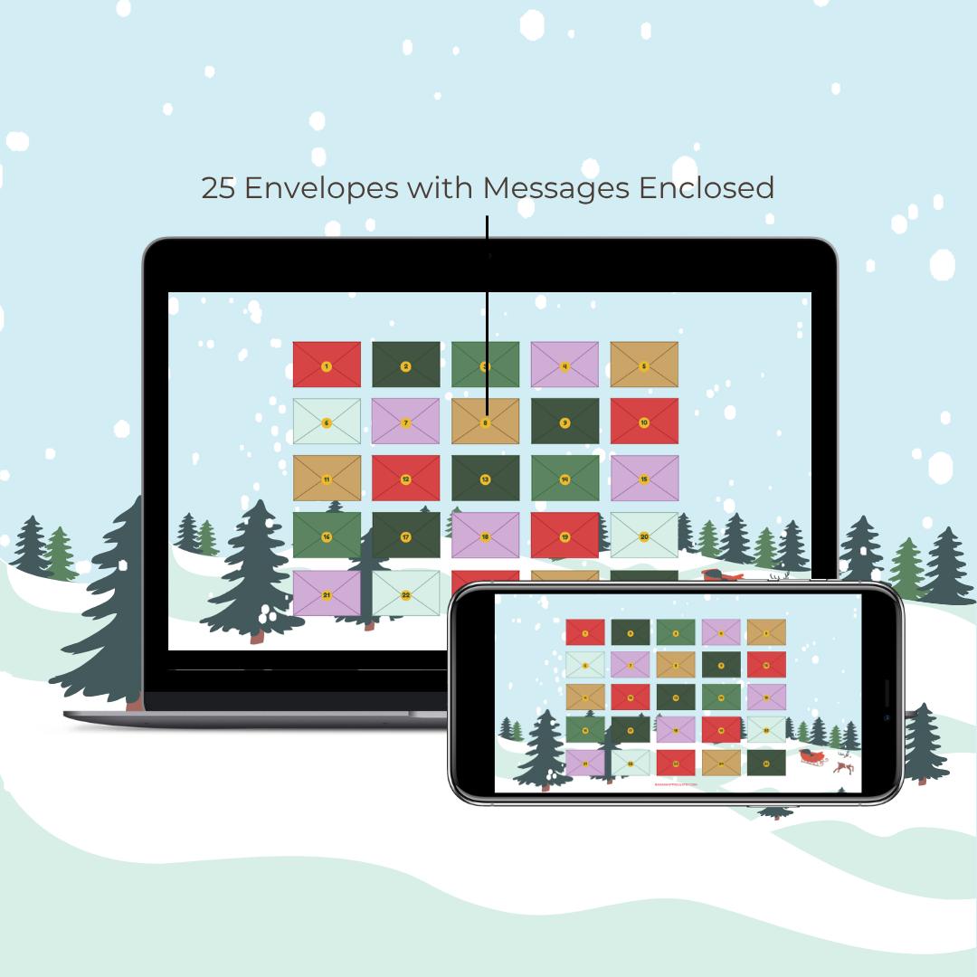 Interactive Digital Snowy Christmas Advent Calendar – Editable Canva ...